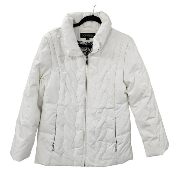 Donatella | Jackets & Coats | Donatella White Puffer Coat Womens Large ...